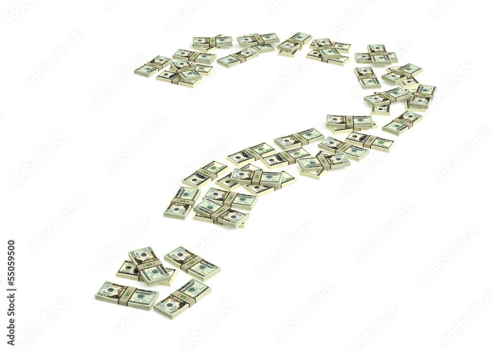 Question mark made from Dollar bills Stock Illustration | Adobe Stock