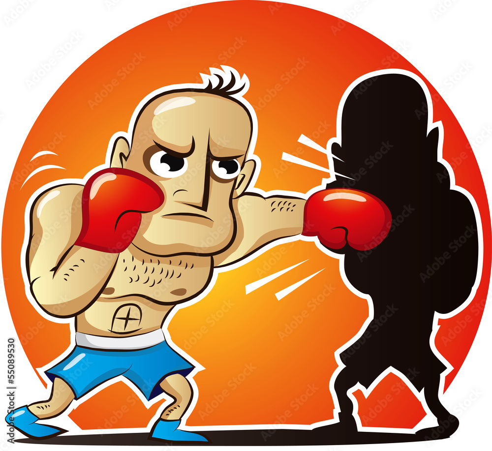 Vector illustration of cartoon boxer Stock Vector | Adobe Stock