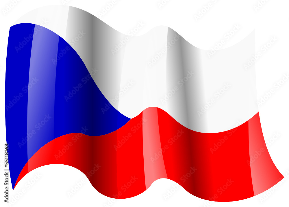 tschechien fahne wehend czechia flag waving Stock-Vektorgrafik | Adobe ...