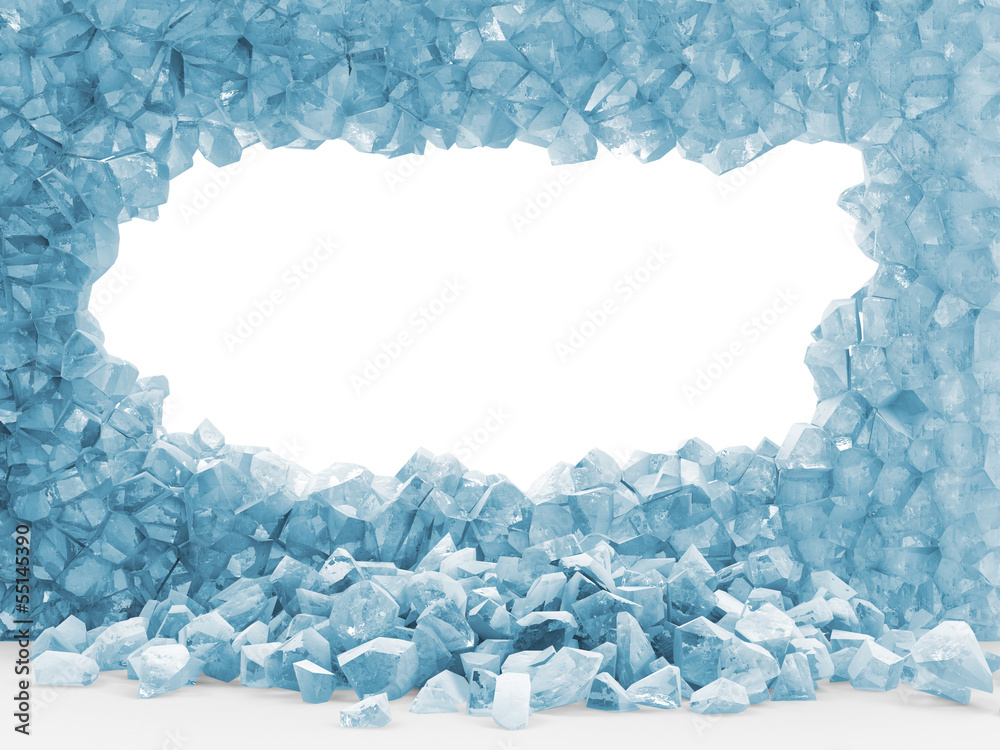 Broken Ice Wall isolated on white background Stock Illustration | Adobe ...