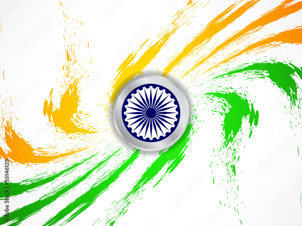 Beautiful Indian flag design Stock Vector | Adobe Stock