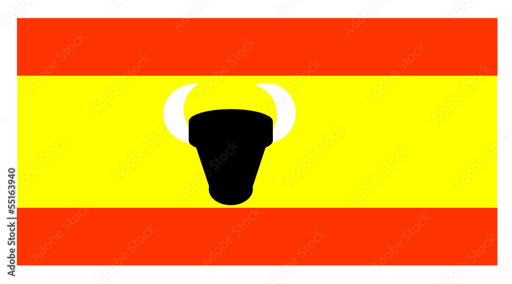 Bandera española con toro Stock Vector | Adobe Stock