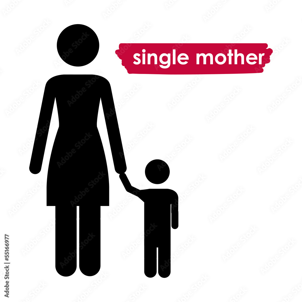 single mother Stock Vector | Adobe Stock
