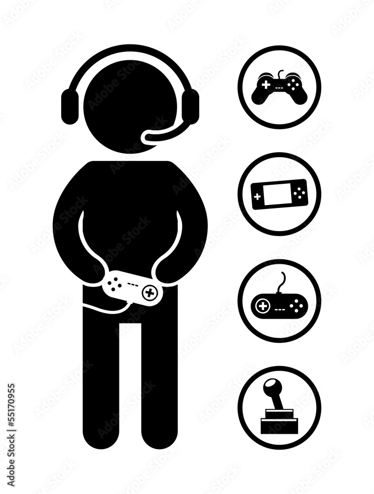 gamer icons Stock Vector | Adobe Stock