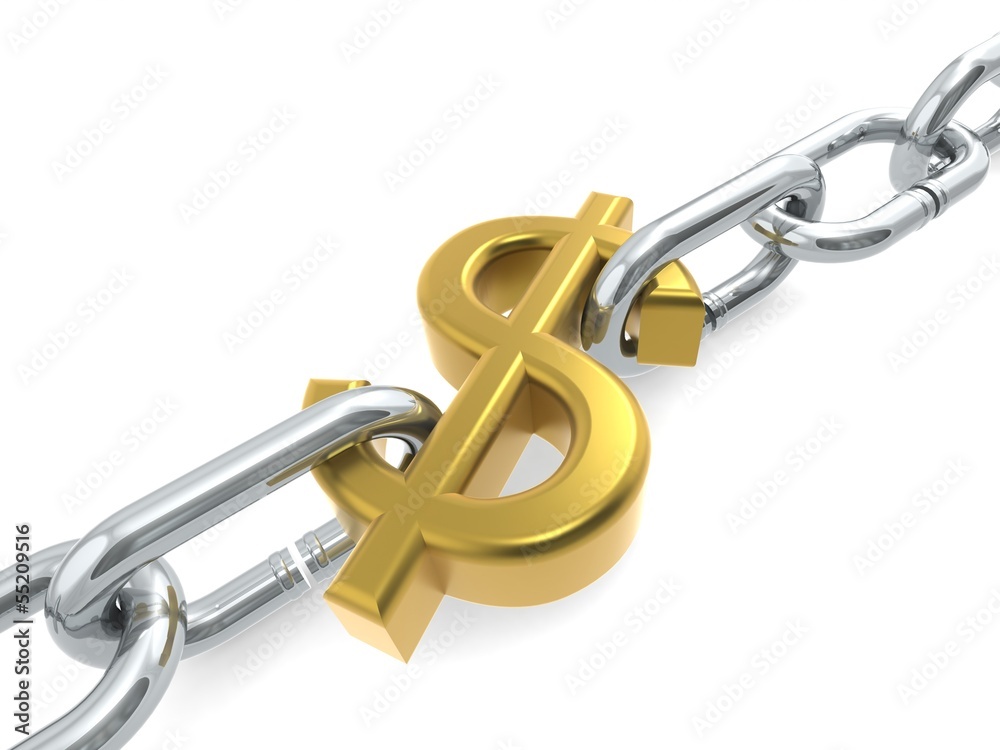 Dollar chain gold Stock Illustration | Adobe Stock