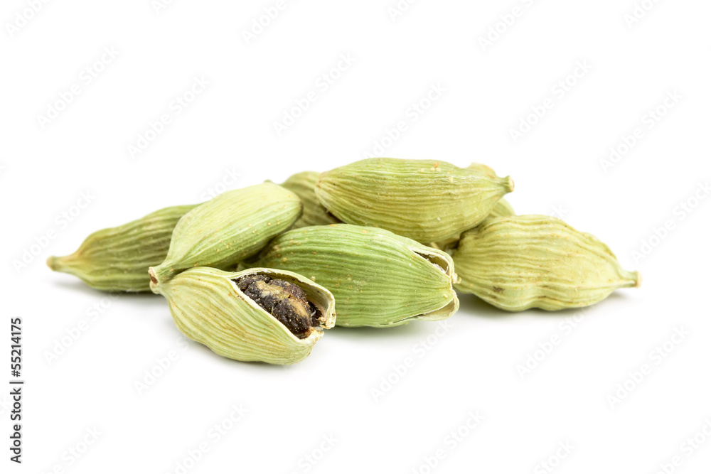 cardamom on white background Stock Photo | Adobe Stock