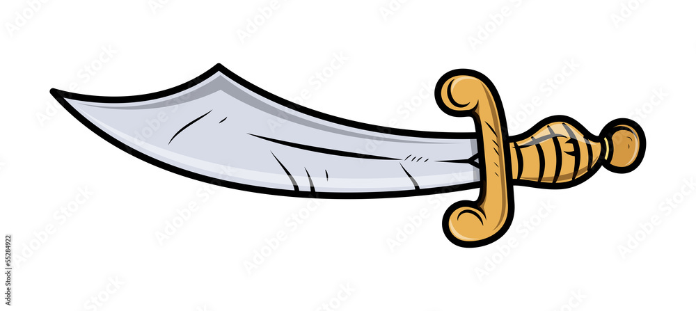 Viking Sword - Vector Cartoon Illustration Stock Vector | Adobe Stock