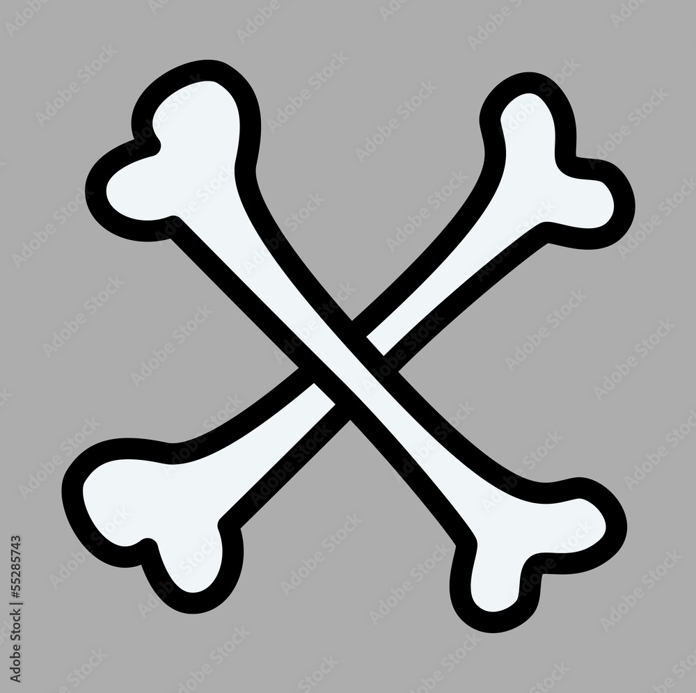 Crossed Bone - Vector Cartoon Illustration Stock Vector | Adobe Stock
