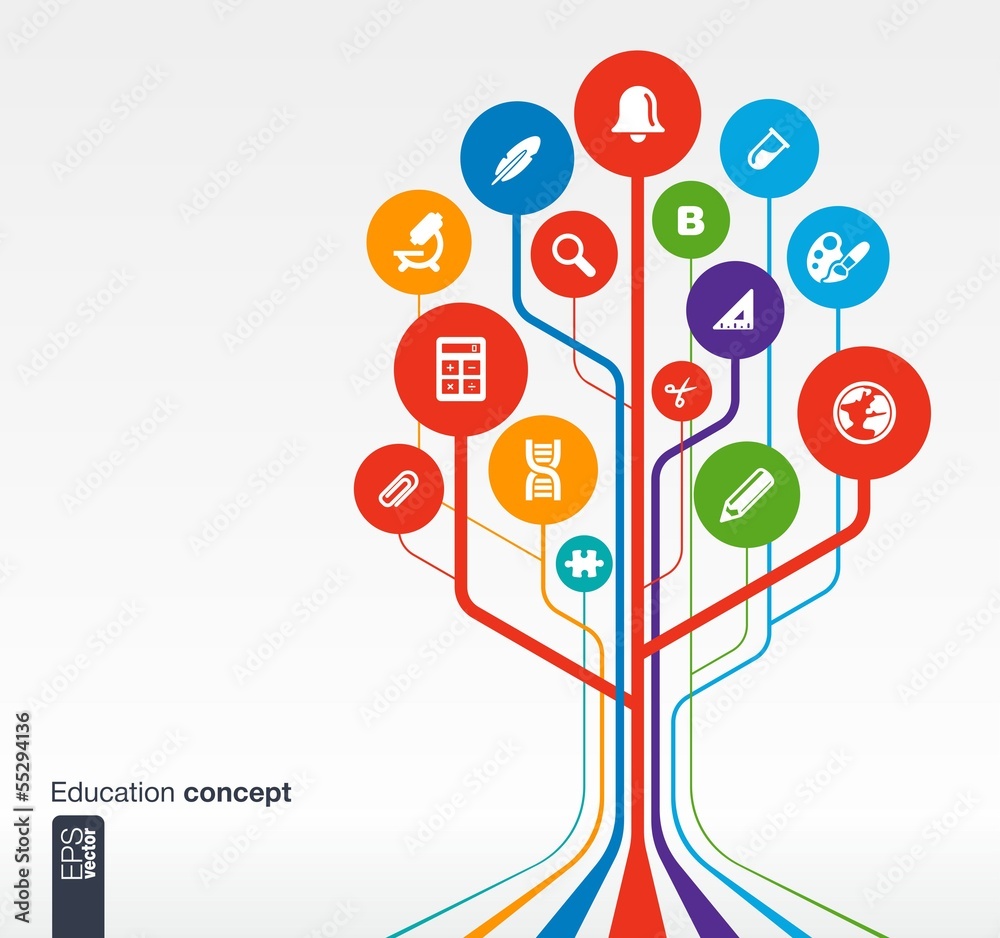 Abstract education background with icons Stock Vector | Adobe Stock