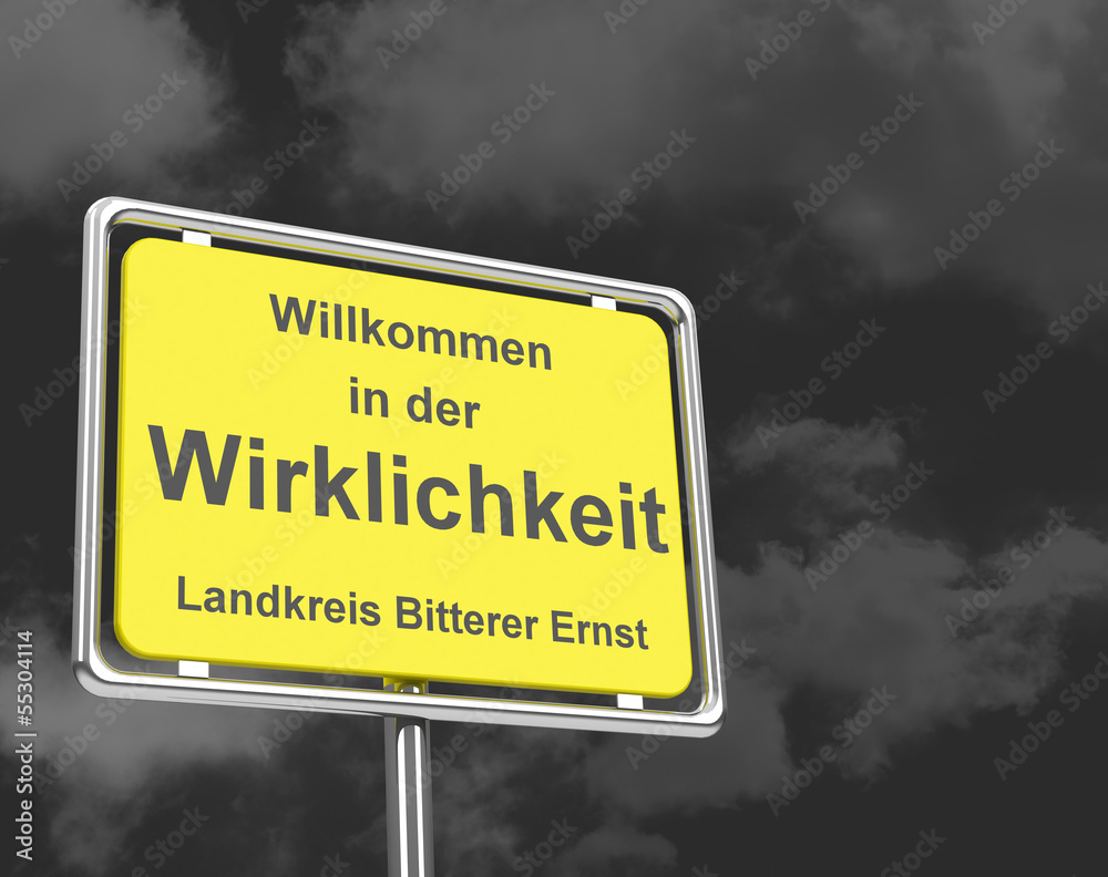 Willkommen in der Wirklichkeit Stock-Illustration | Adobe Stock