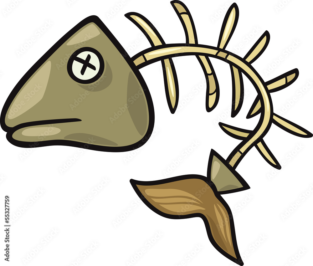fishbone clip art cartoon illustration Stock Vector | Adobe Stock