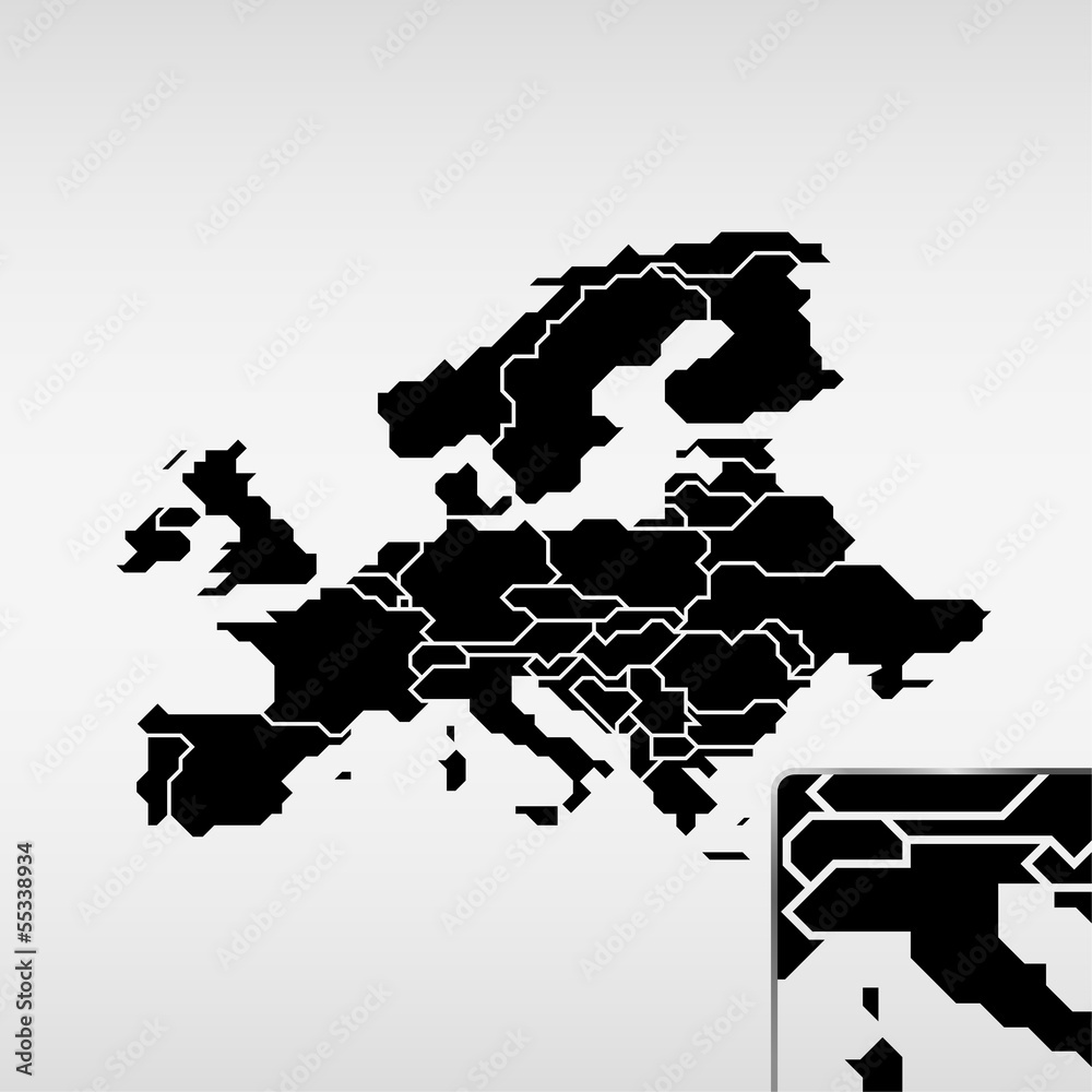 Abstract simple Europe map - EPS10 vector design Stock Vector | Adobe Stock