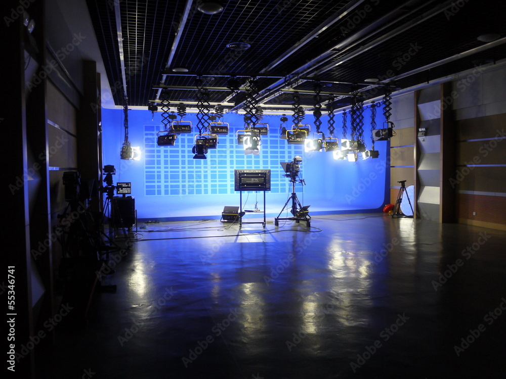 Bluescreen TV Studio Stock-Foto | Adobe Stock