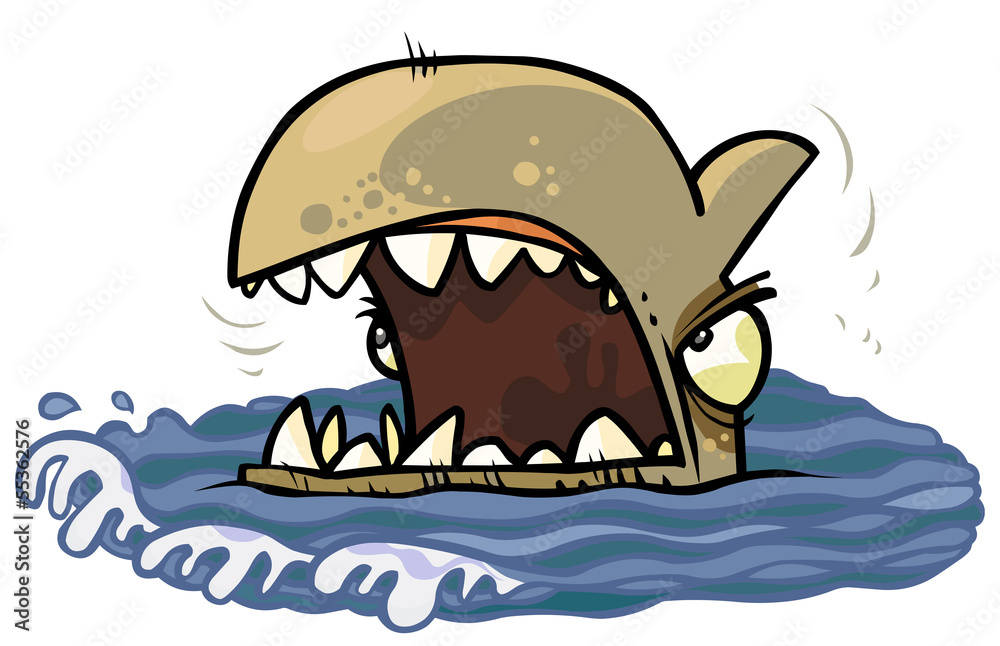 Cartoon Shark head. Stock Vector | Adobe Stock