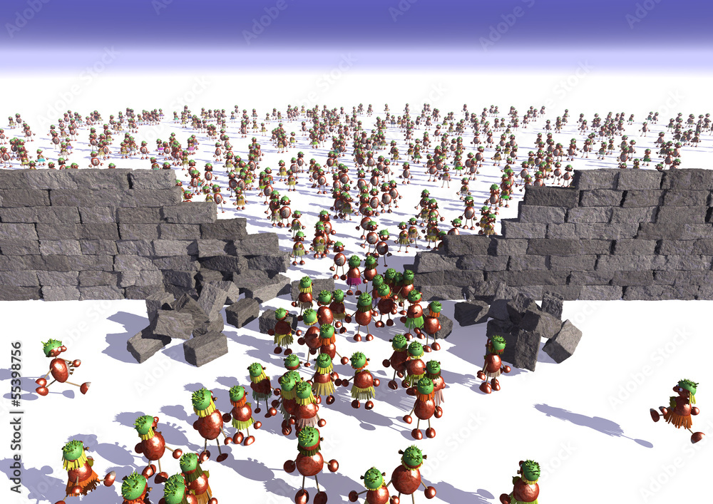 Mauerfall - Tag der Deutschen Einheit Stock Illustration | Adobe Stock