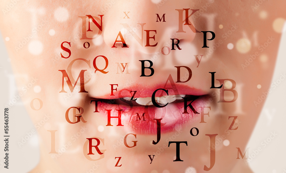 Beautiful girl lips breathing fonts and characters Stock Photo | Adobe ...