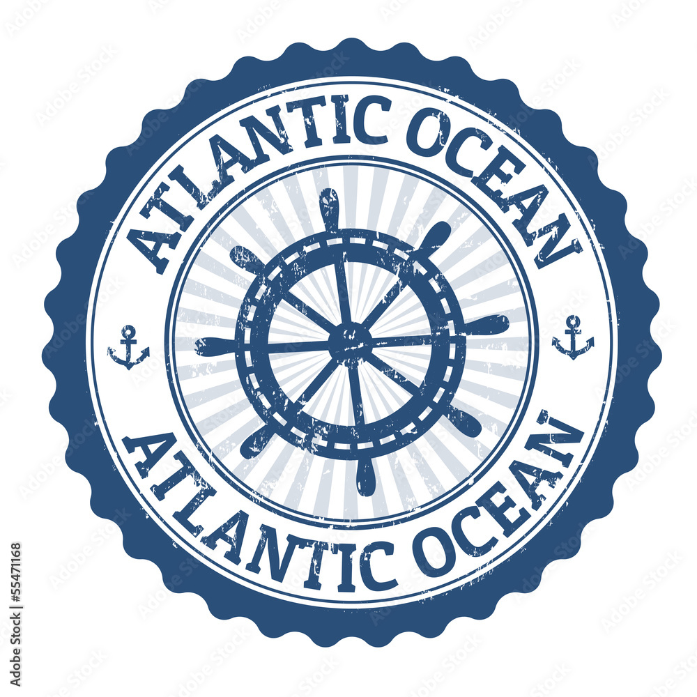Atlantic Ocean stamp Stock Vector | Adobe Stock