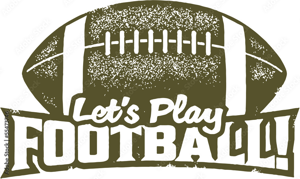 Let's Play Football Sport Stamp Stock Vector | Adobe Stock