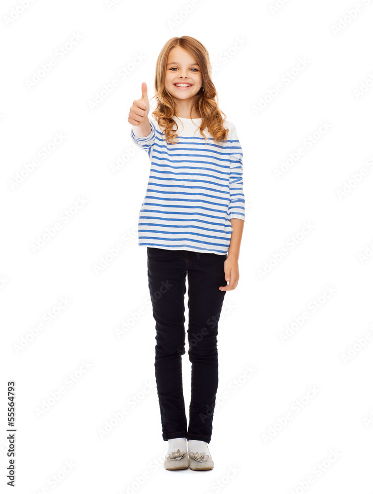cute little girl showing thumbs up Stock Photo | Adobe Stock