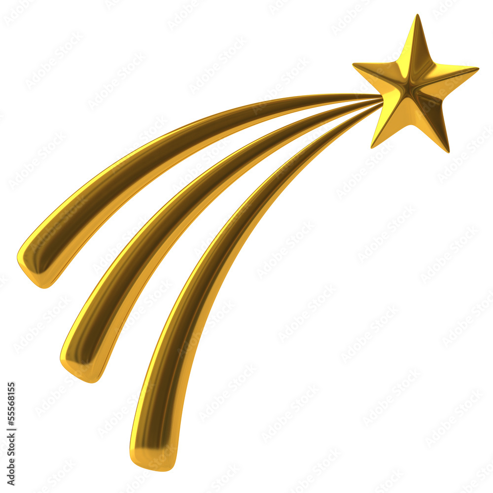Golden shooting star Stock Illustration | Adobe Stock
