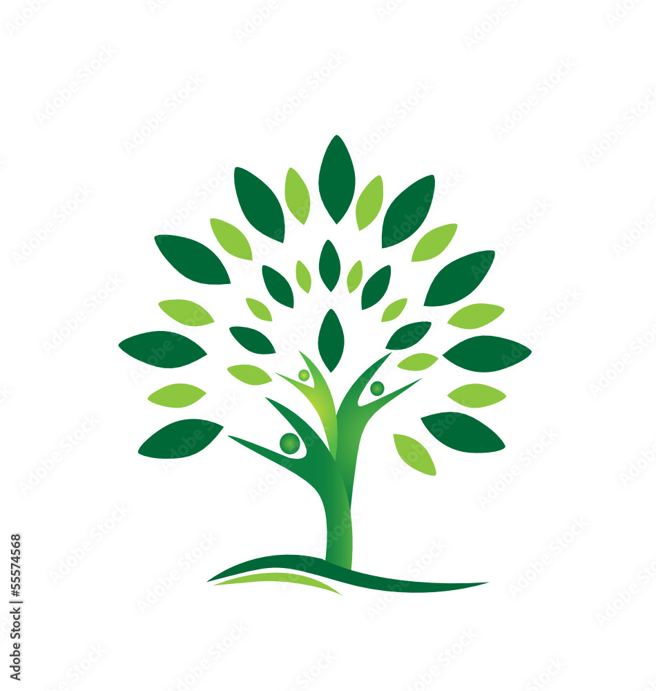 Teamwork people tree logo vector Stock Vector | Adobe Stock