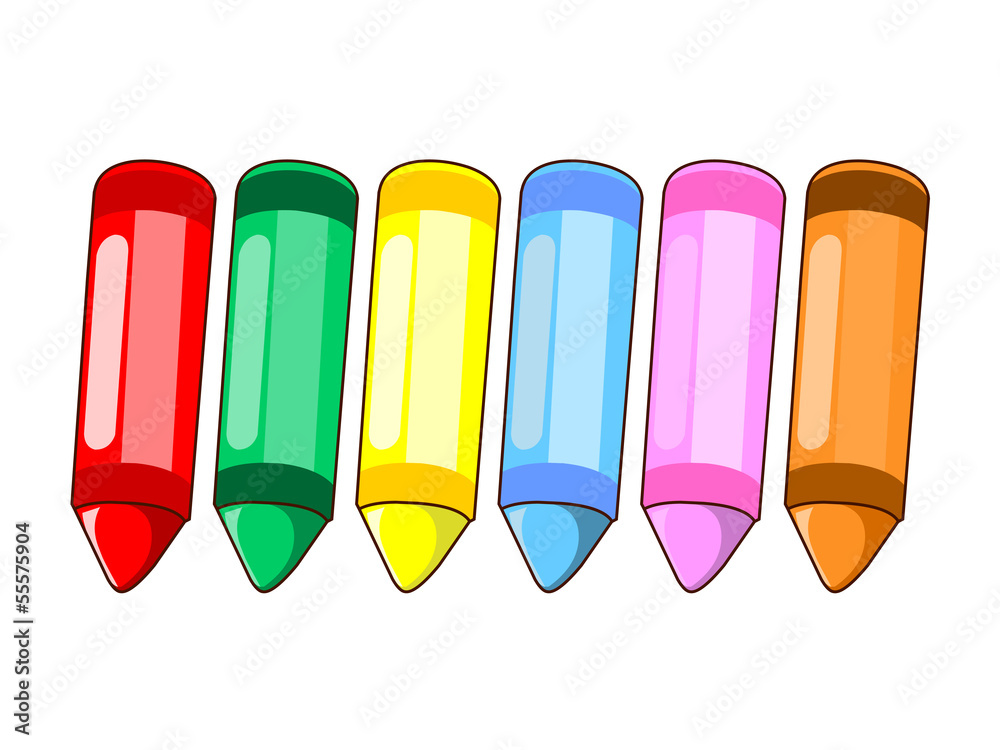 wax crayons colour isolated illustration Stock Vector | Adobe Stock