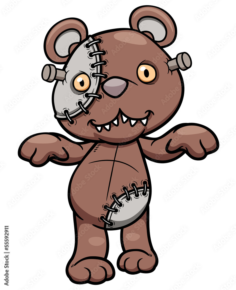Vector illustration of Evil teddy bear Stock Vector | Adobe Stock