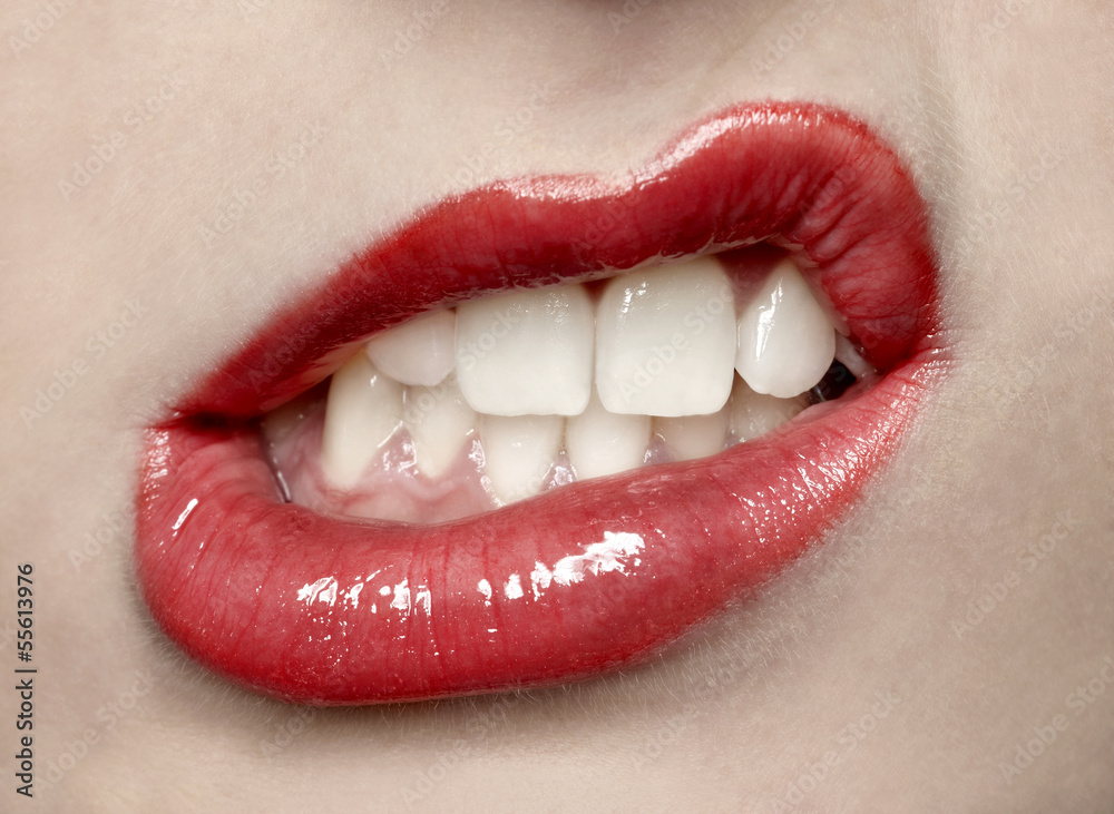 Grimasse mit dem Mund Stock-Foto | Adobe Stock