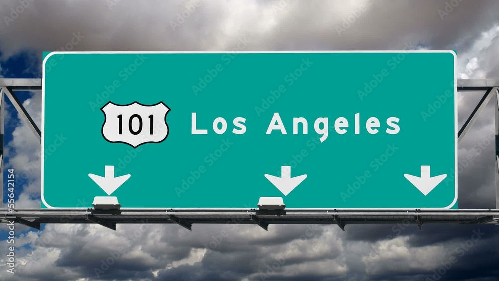 Los Angeles Hollywood 101 Fwy Sign Time Lapse Stock Video | Adobe Stock