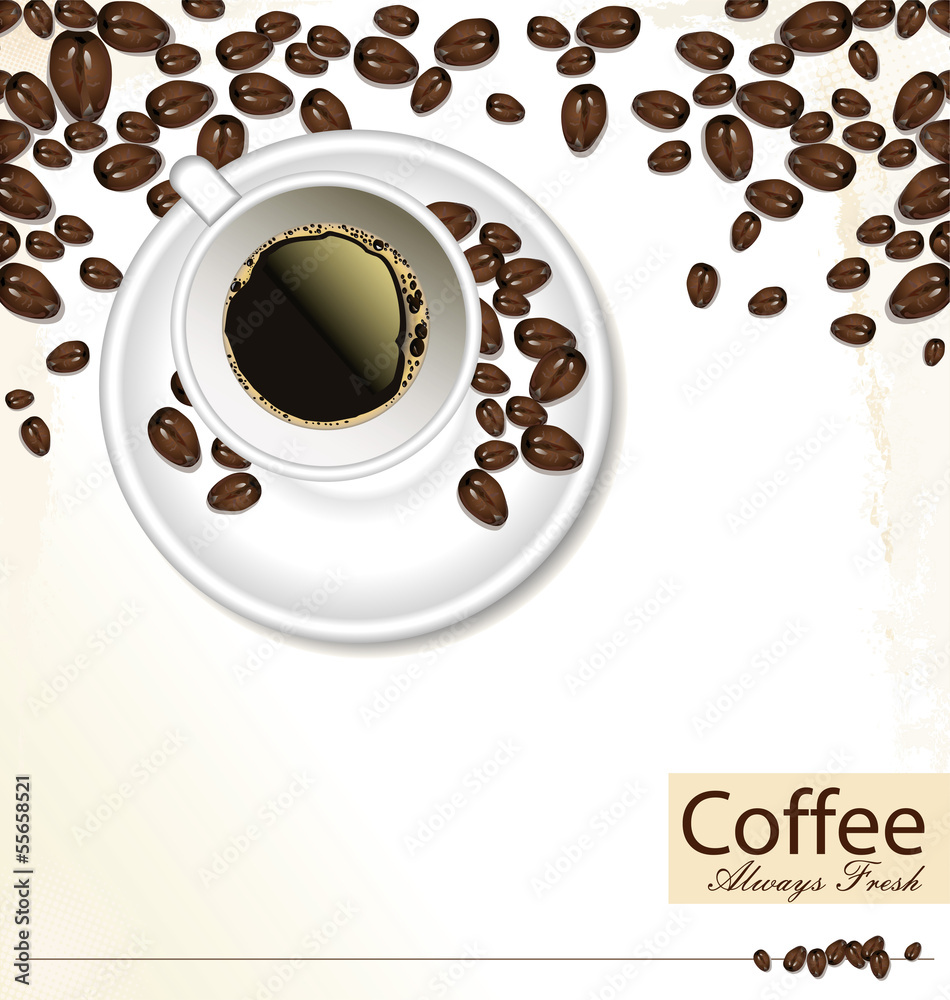 Coffee background design template Stock Vector | Adobe Stock