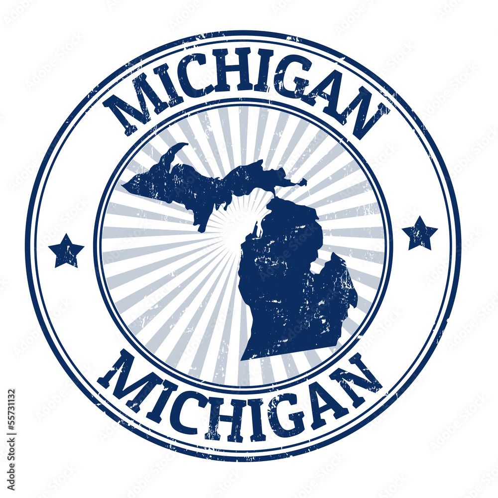 Michigan stamp Stock Vector | Adobe Stock