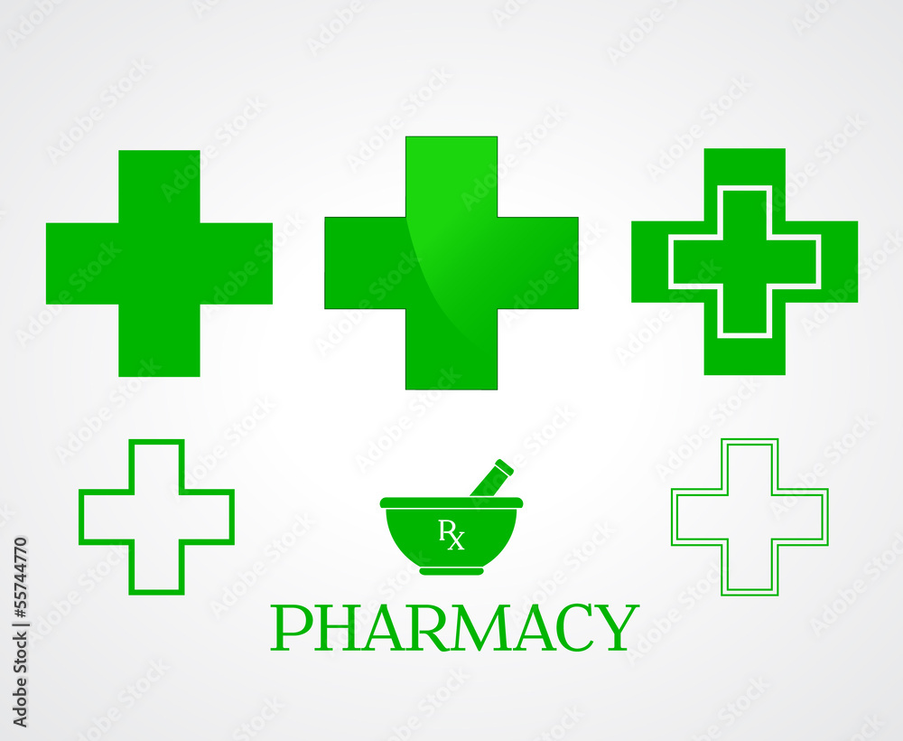 Pharmacy symbols - vector Stock Vector | Adobe Stock