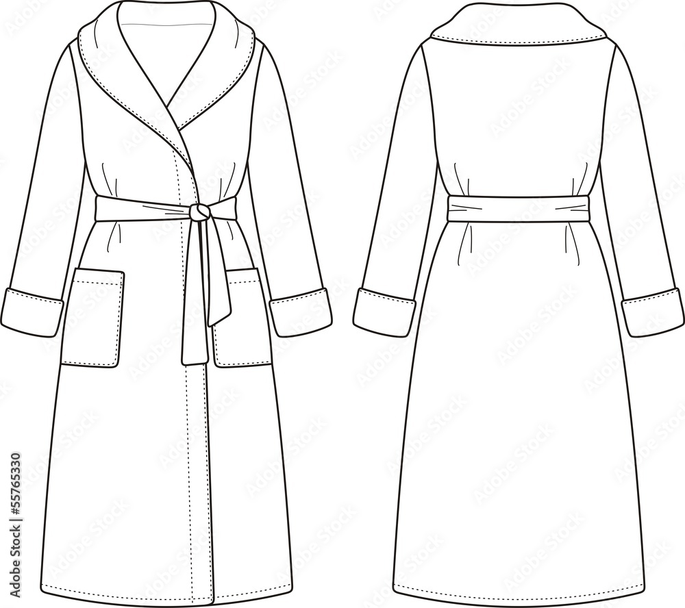 Vector fashion illustration of bathrobe Stock Vector | Adobe Stock