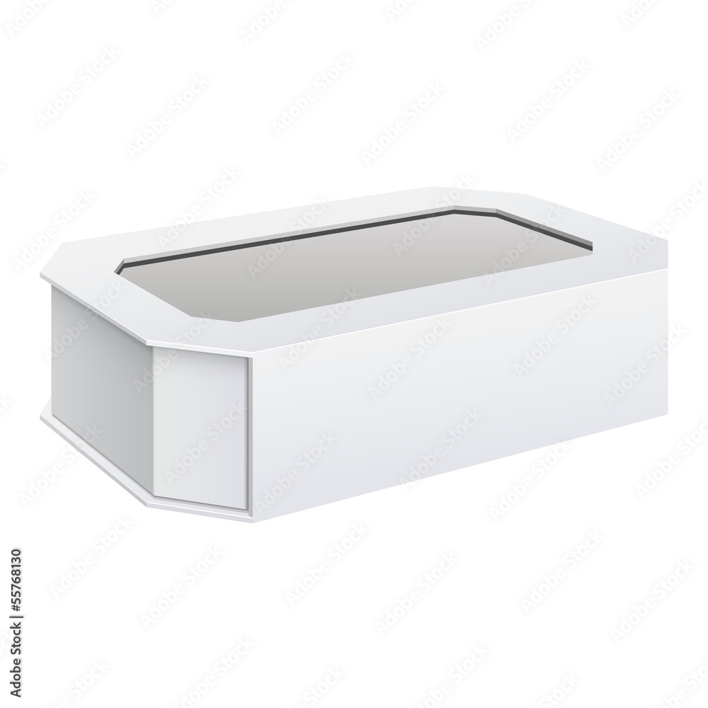 Realistic Cardboard Sliding Box with window. Stock Vector | Adobe Stock