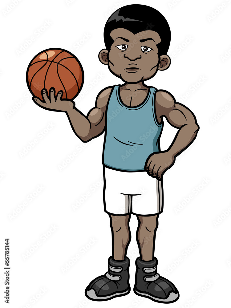 Vector illustration of cartoon basketball player Stock Vector | Adobe Stock