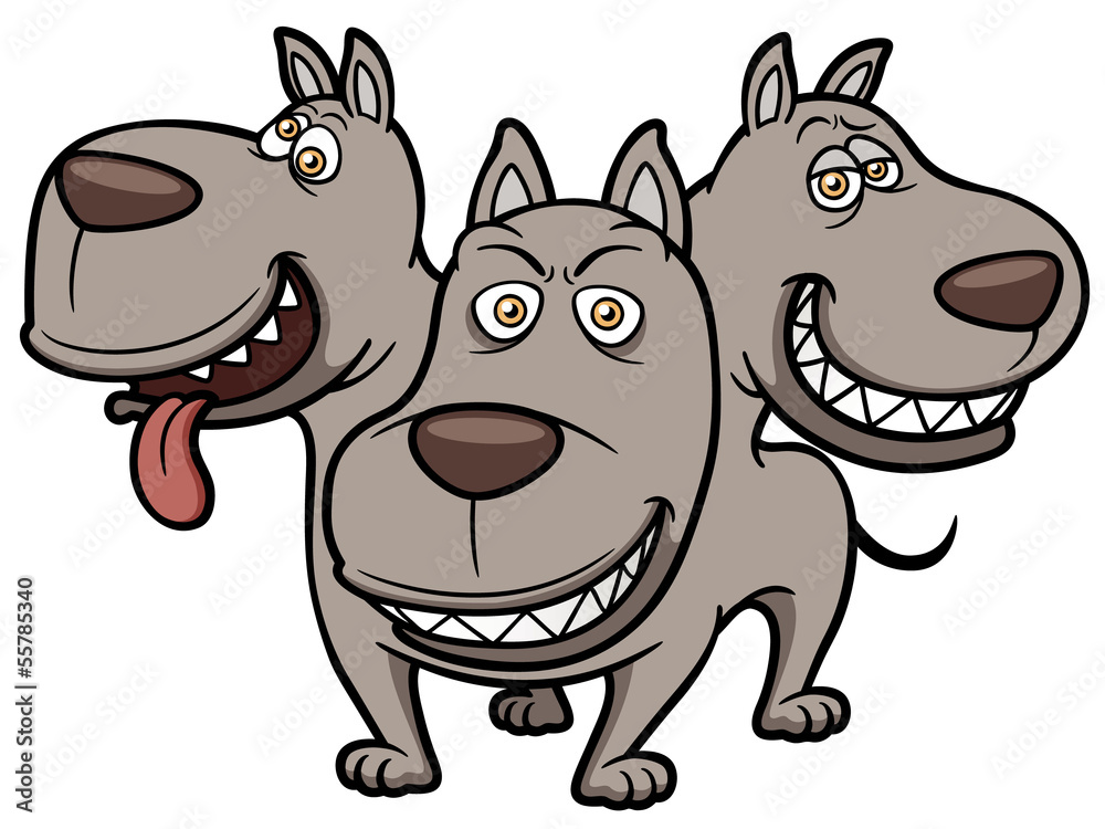 Vector illustration of Cerberus cartoon Stock Vector | Adobe Stock