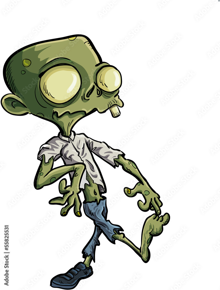 Cartoon zombie with ripped clothes Stock Vector | Adobe Stock