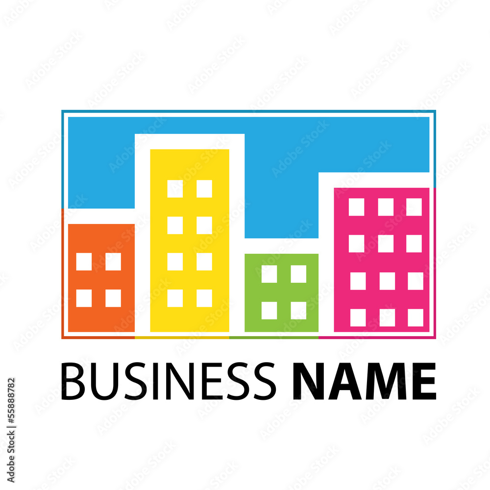 Vector Logo property developer, house and city Stock Vector | Adobe Stock