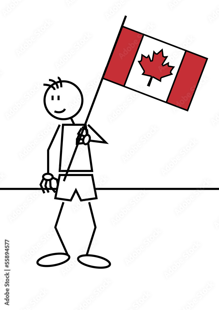 stick figure canada flag Stock-Vektorgrafik | Adobe Stock