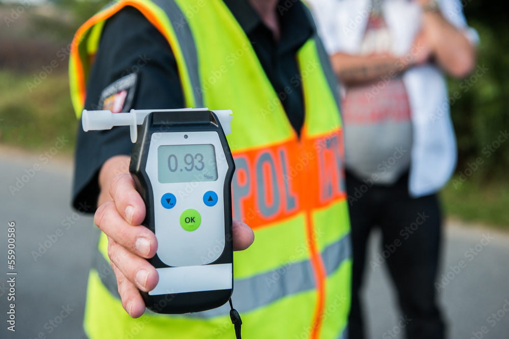 Alkoholtest Polizei Alkohol Am Steuer Stock Photo Adobe Stock