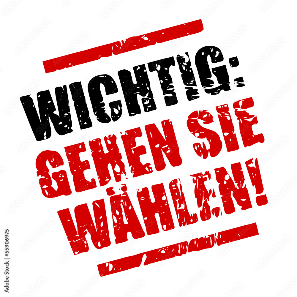 stempel eckig wichtig: gehen sie waehlen! I Stock Vector | Adobe Stock