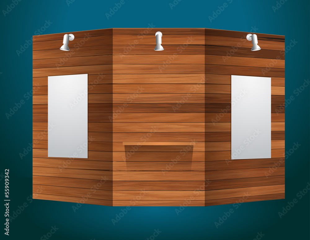 Vector exhibition stand with wood texture Stock Vector | Adobe Stock