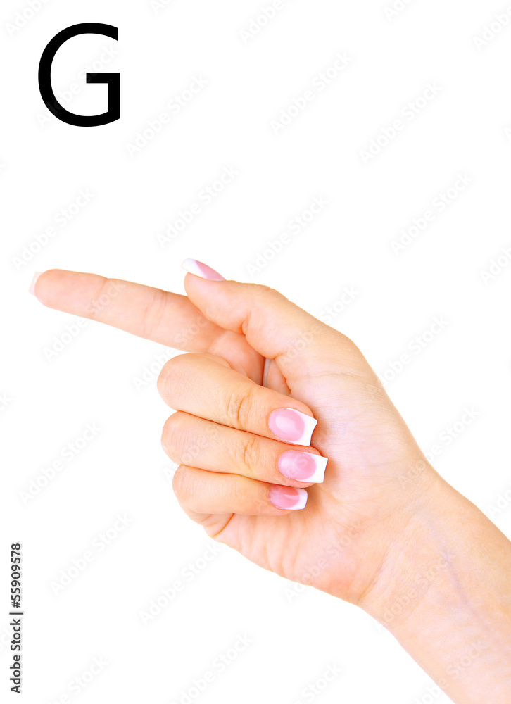 Finger Spelling the Alphabet in American Sign Language (ASL). Stock ...