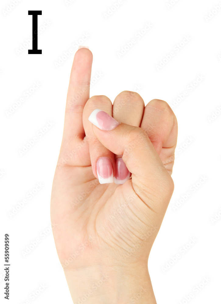 Finger Spelling the Alphabet in American Sign Language (ASL). Stock ...