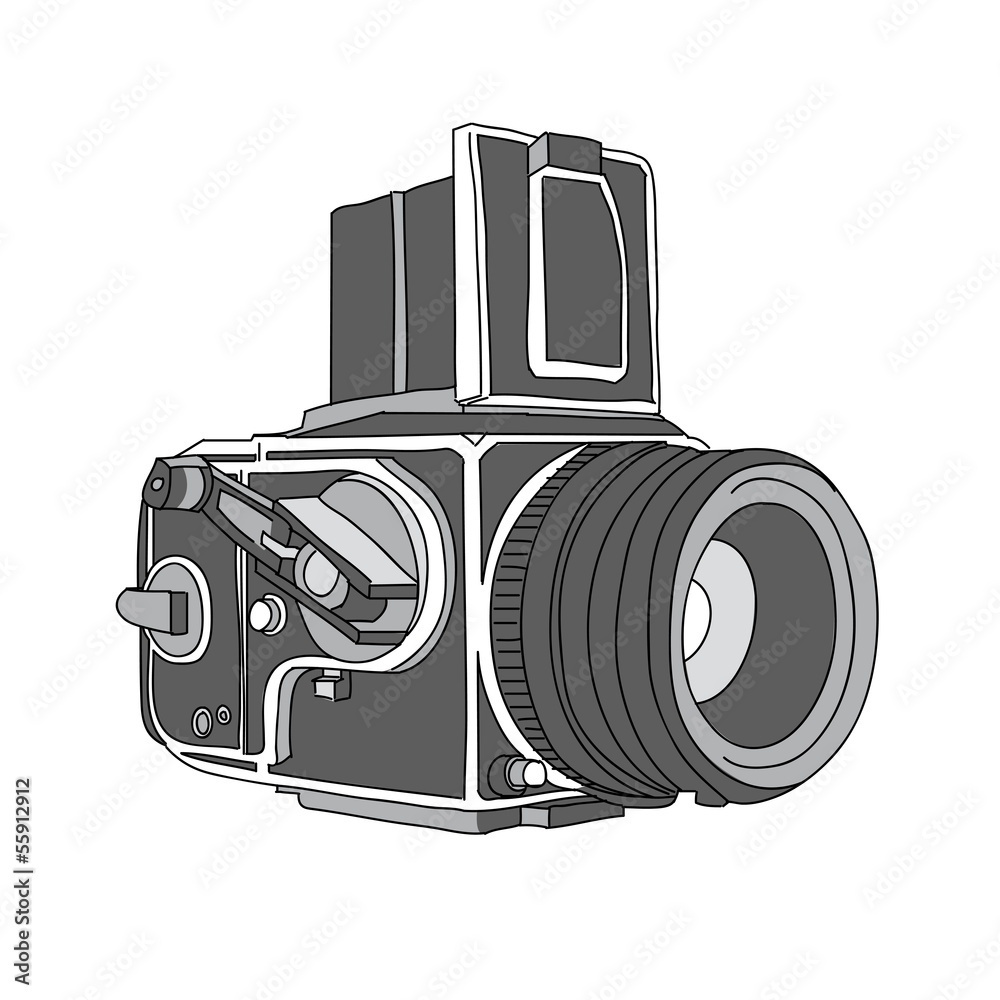 Hand Drawn of Vector Camera Stock Vector | Adobe Stock