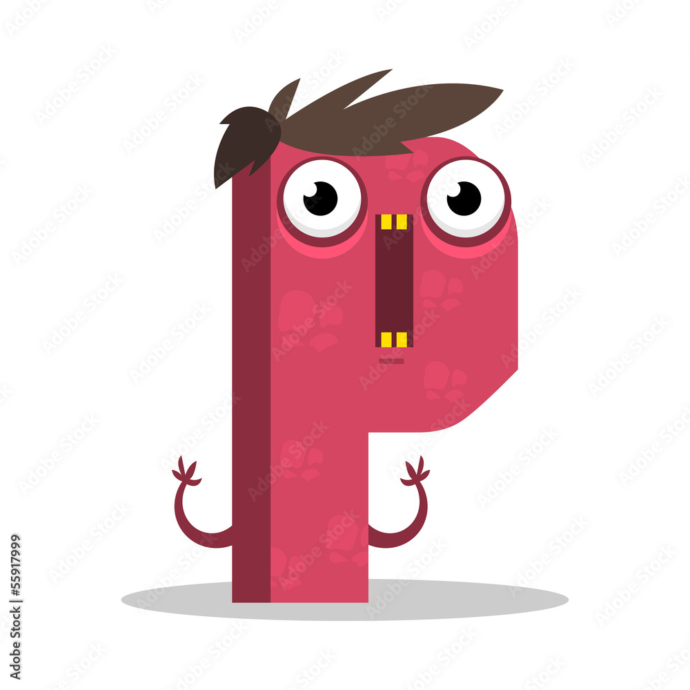 Letter P monster. Vectorial illustration Stock Vector | Adobe Stock