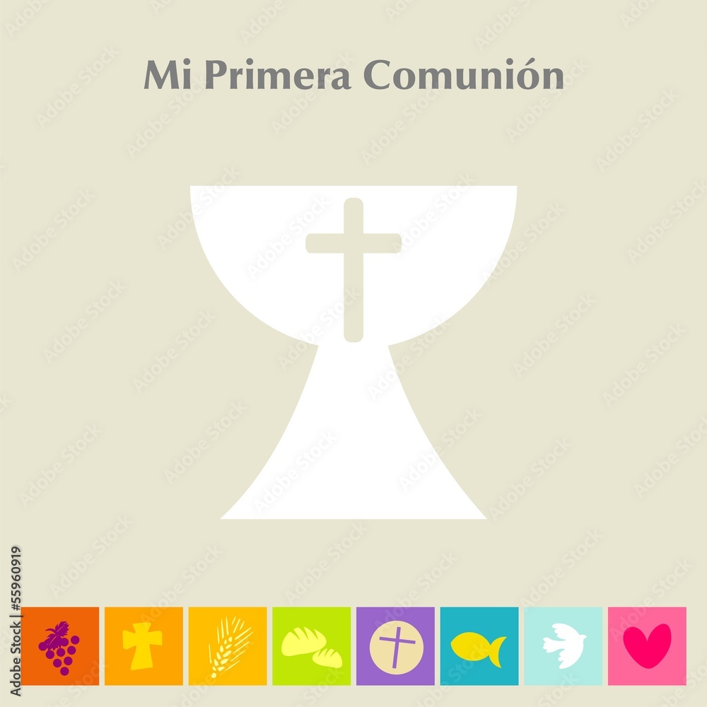 MI PRIMERA COMUNION Stock Vector | Adobe Stock