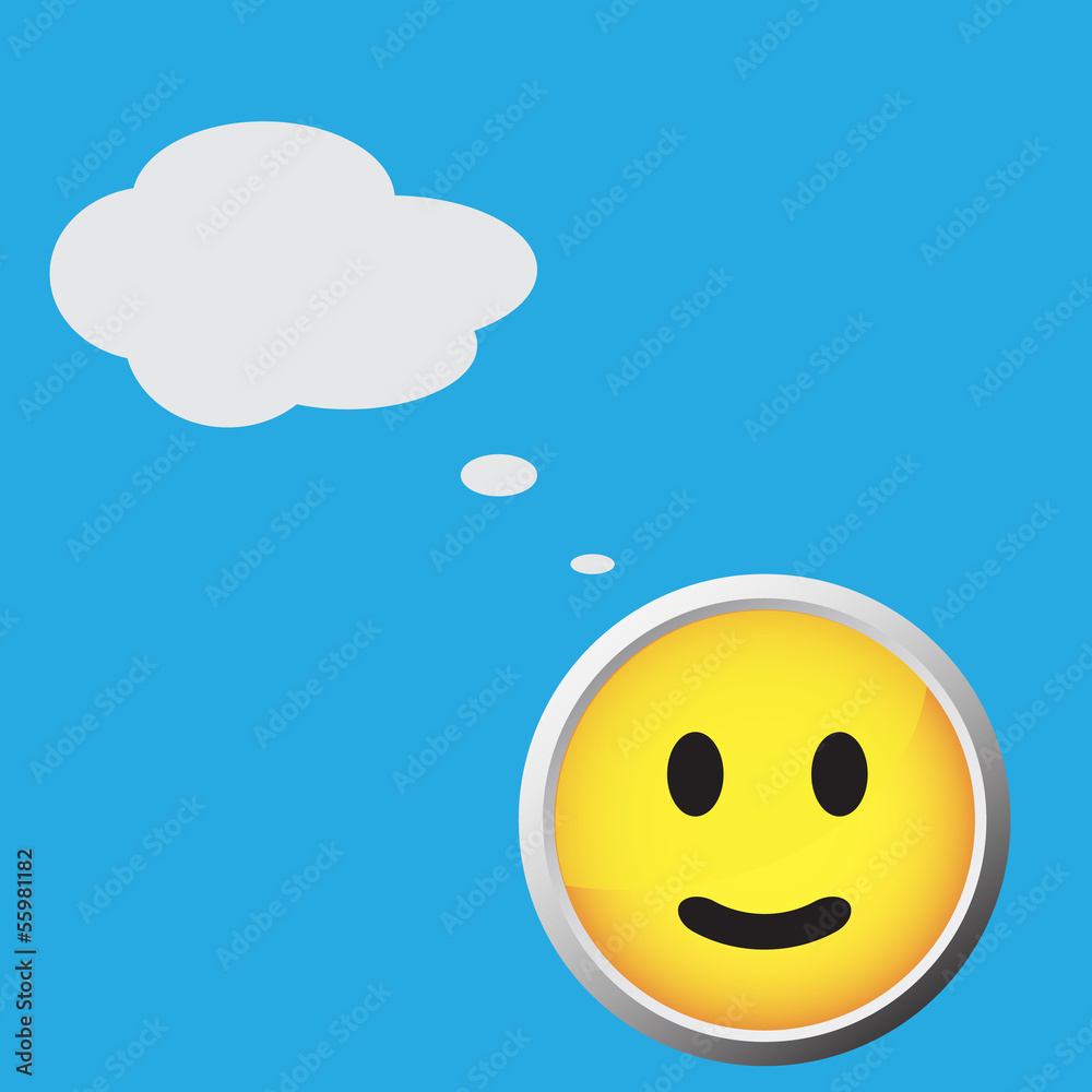 Smiley button and speech bubble Stock Vector | Adobe Stock