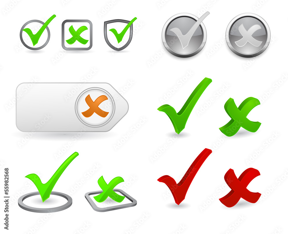 checkmark 3d icon set Stock Vector | Adobe Stock