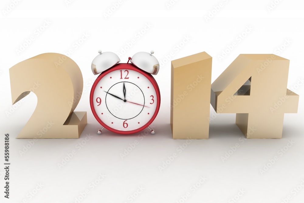 2014 year. Isolated 3D image | Uwalls.co.uk